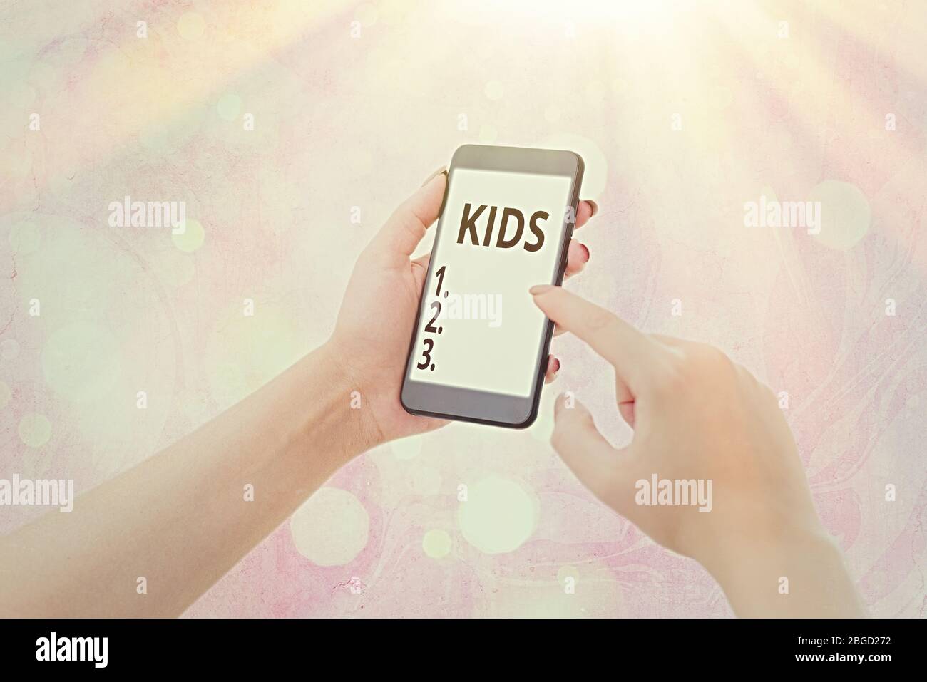 Writing note showing Kids. Business concept for a young being below the ...