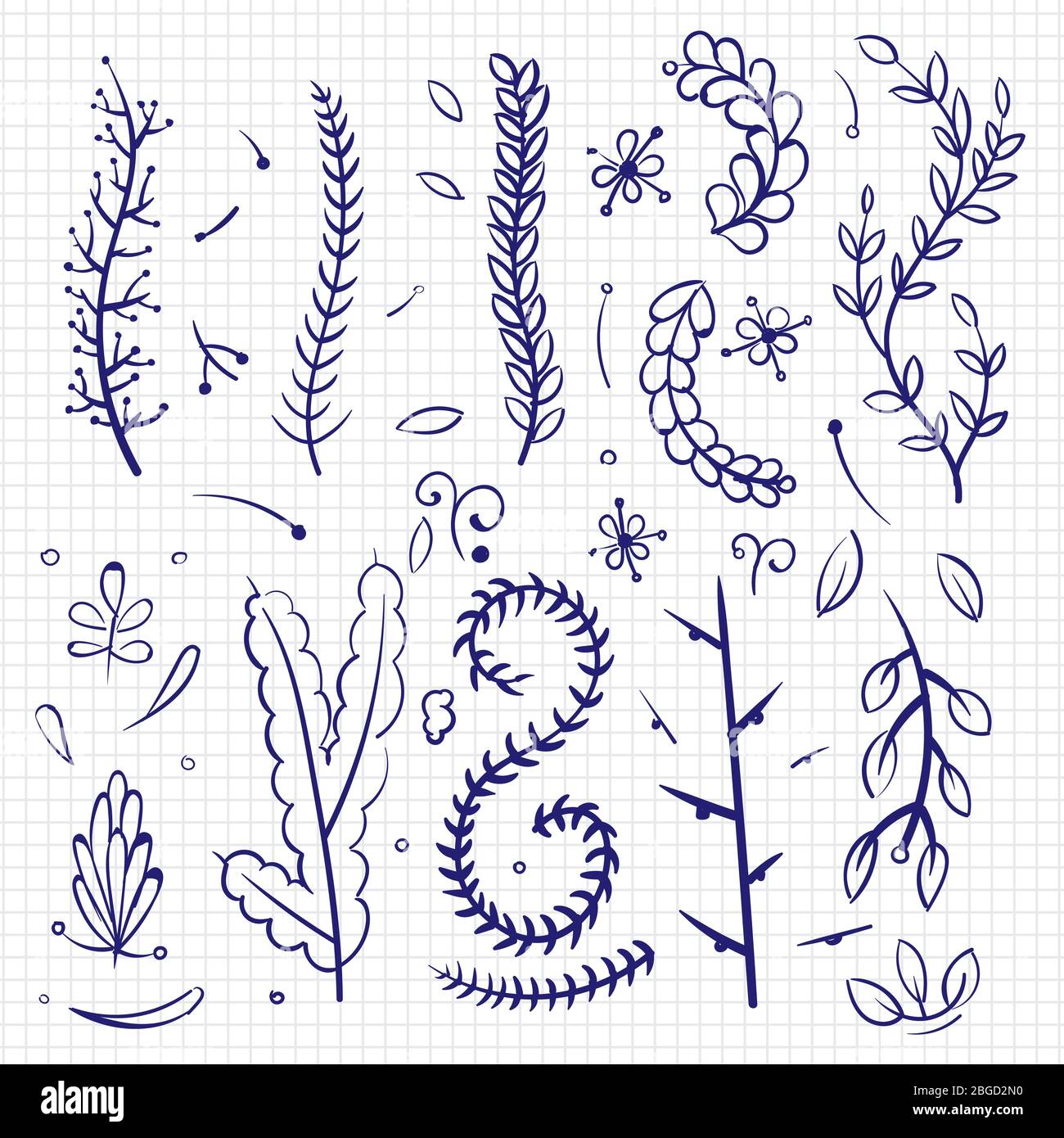 Hand drawn corner doodle Cut Out Stock Images & Pictures - Alamy