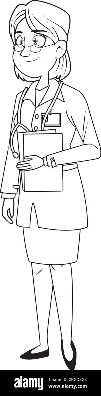 professional female doctor with checklist Stock Vector Image & Art - Alamy