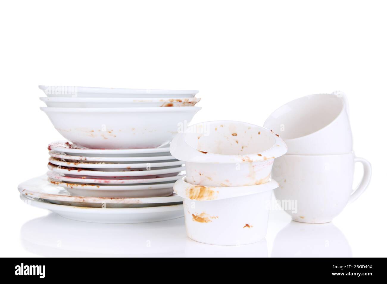 Stack white used dishes hi-res stock photography and images - Alamy