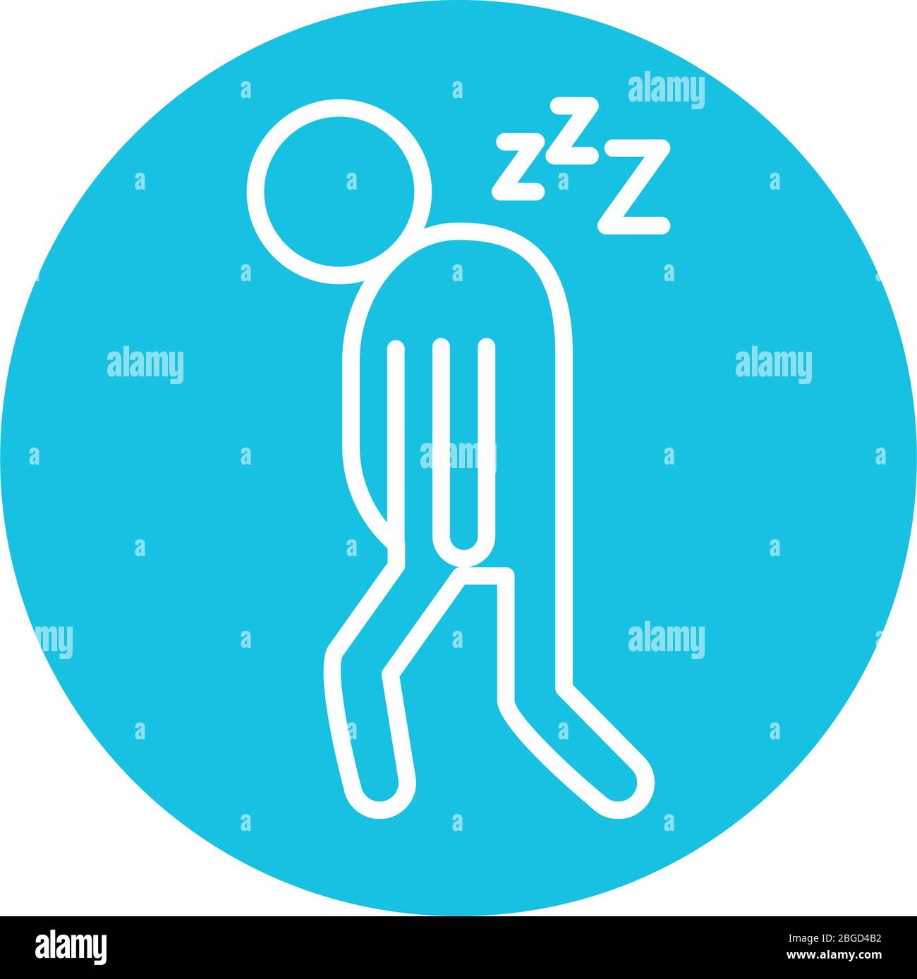 person with drowsiness covid19 symptom line style icon Stock Vector ...