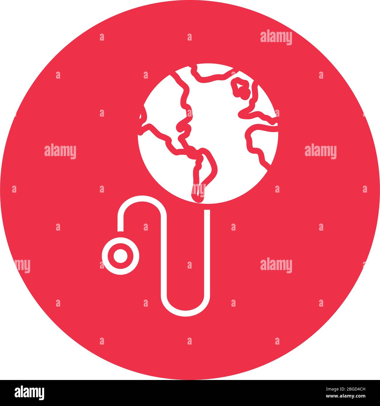 earth planet with stethoscope health online silhouette gradient style ...