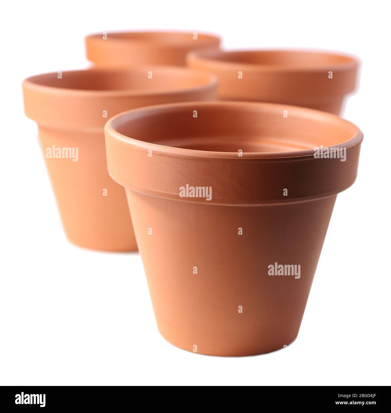 Clay flower pots, isolated on white Stock Photo - Alamy