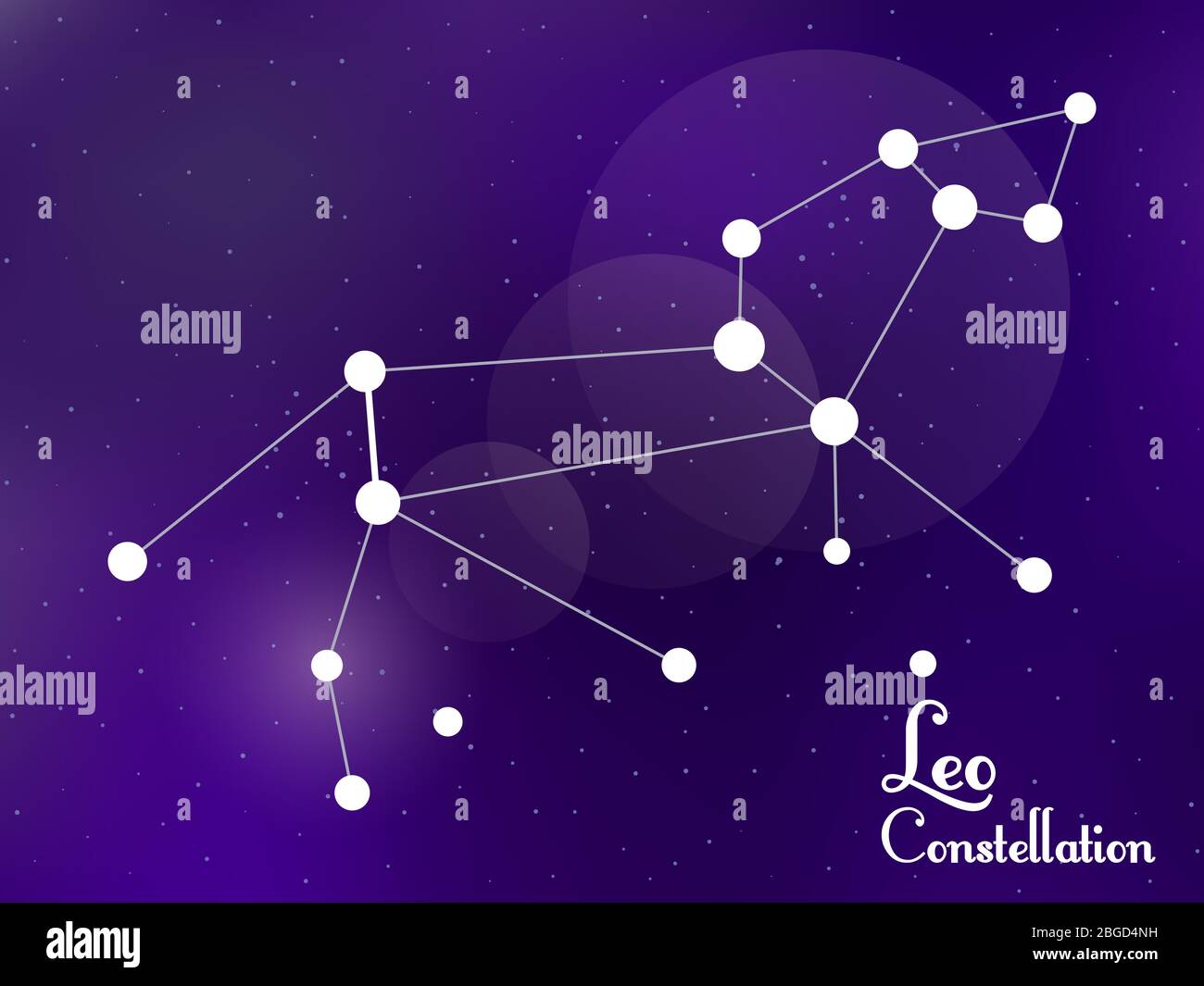 Leo constellation. Starry night sky. Cluster of stars, galaxy. Deep ...