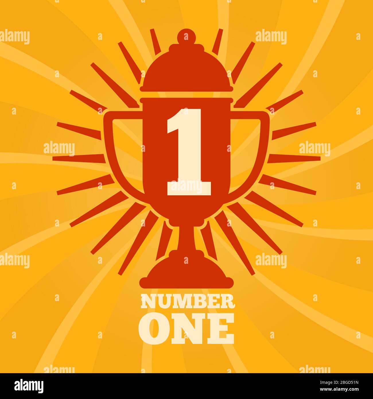 Number one label concept with goblet on bright background. Vector ...