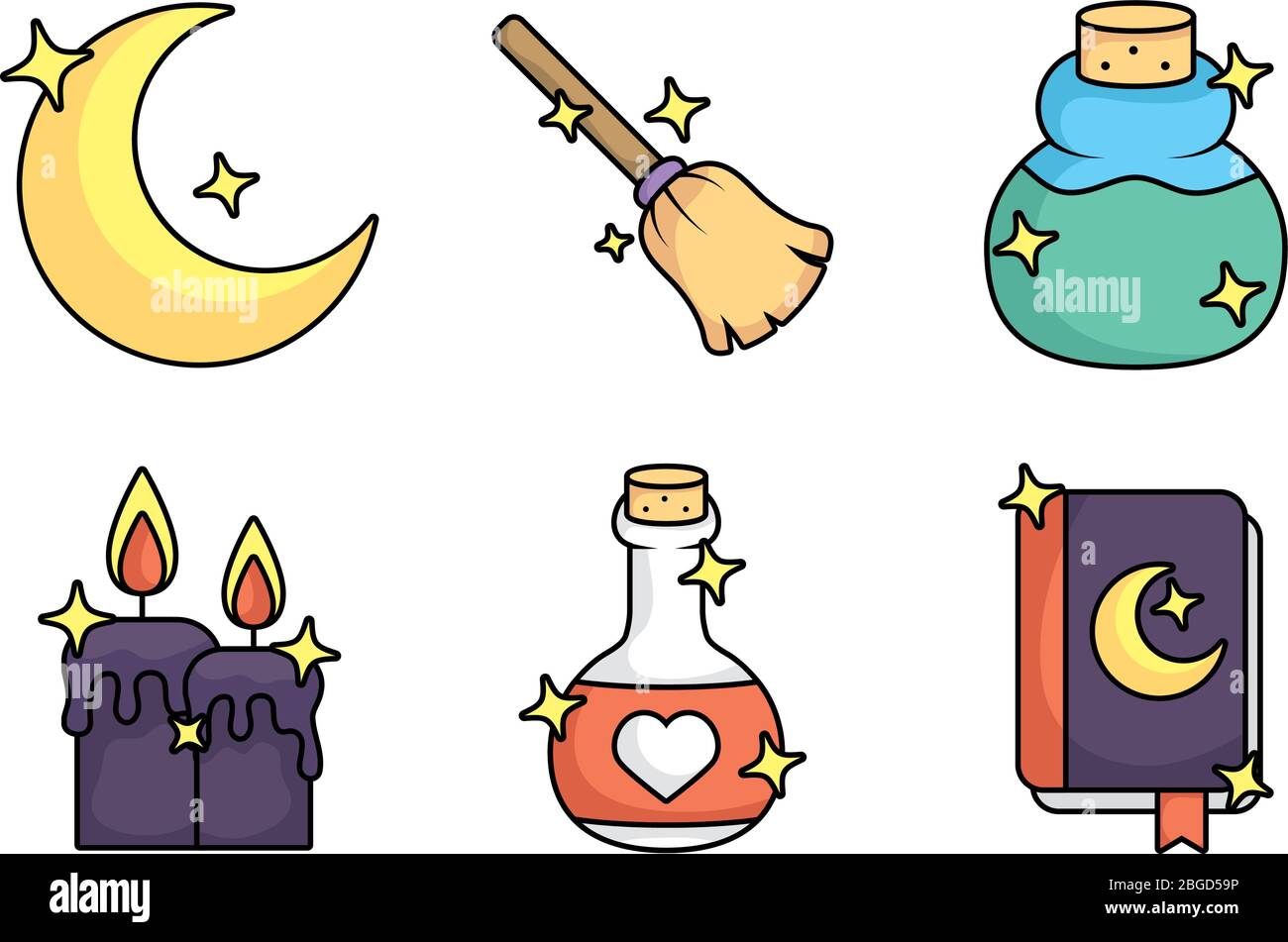 bundle of magic sorcery set icons Stock Vector Image & Art - Alamy