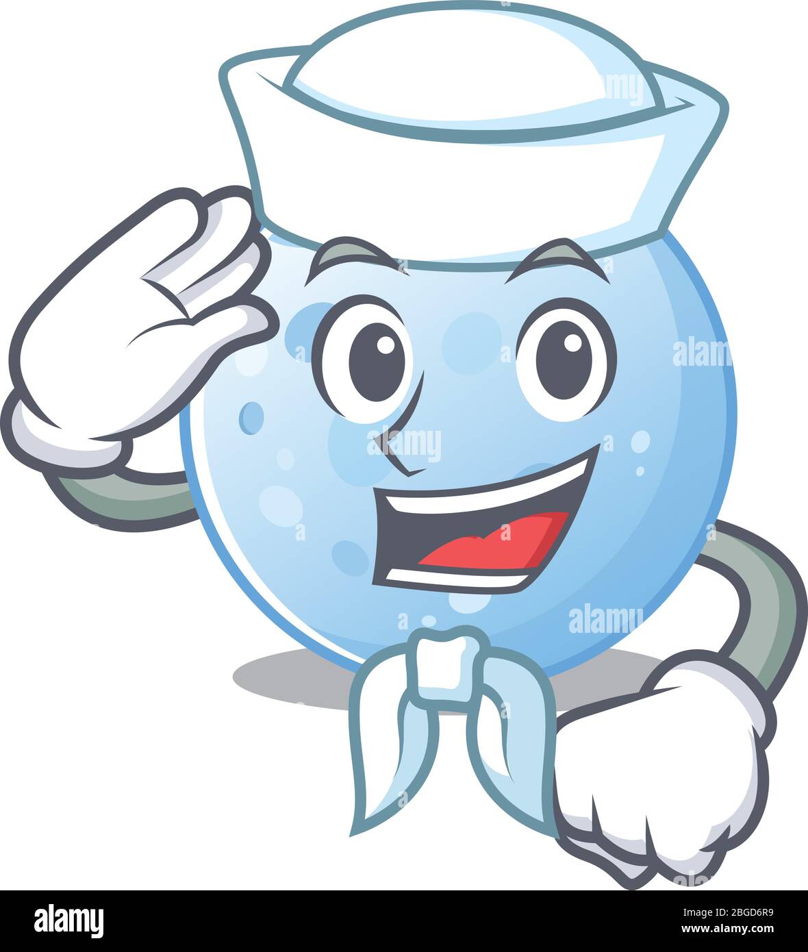 Sailor cartoon character of blue moon with white hat Stock Vector Image ...