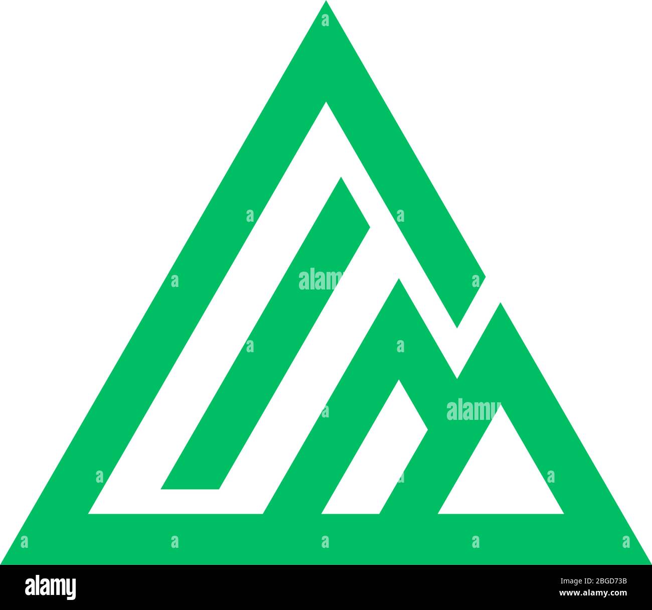 letter m triangle geometric mountain shape design logo vector Stock ...