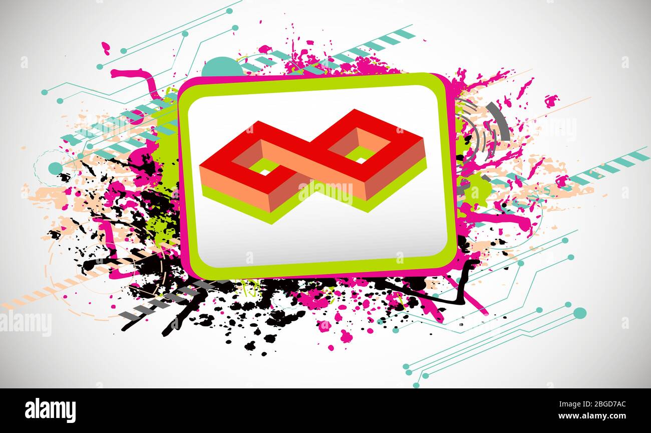 vector infinity symbol in a frame on color art background Stock Vector ...