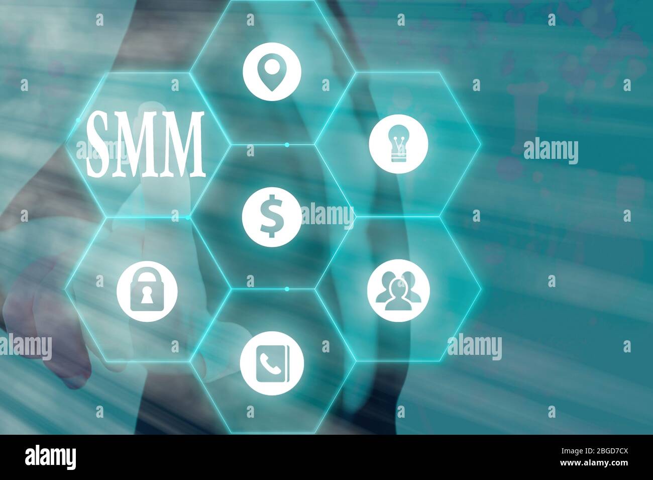 Conceptual hand writing showing Smm. Concept meaning form of Internet ...