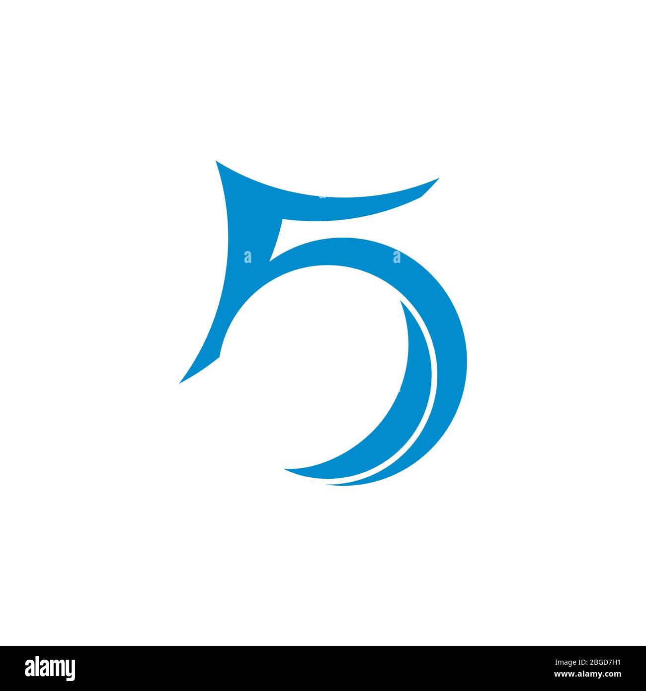 Simple logo design with number five Stock Vector Images - Alamy