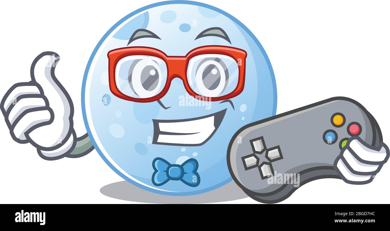 Mascot design concept of blue moon gamer using controller Stock Vector ...