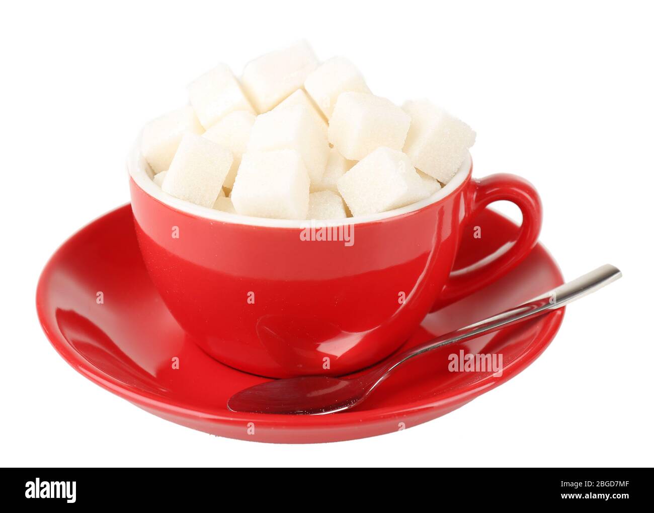 Sugar in cup isolated on white Stock Photo - Alamy