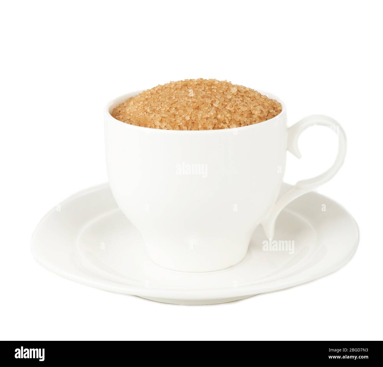 Sugar in cup isolated on white Stock Photo - Alamy