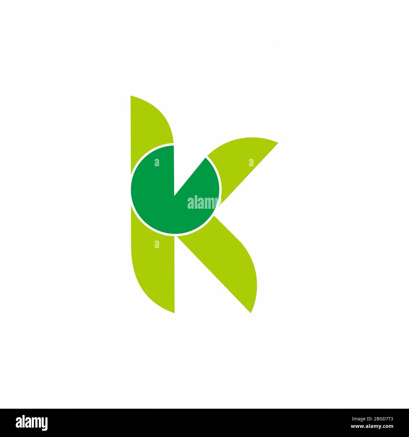 letter vk circle green leaf abstract geometric logo vector Stock Vector ...