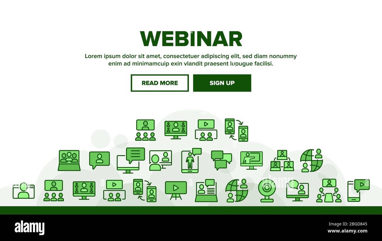Webinar Education Landing Header Vector Stock Vector Image & Art - Alamy