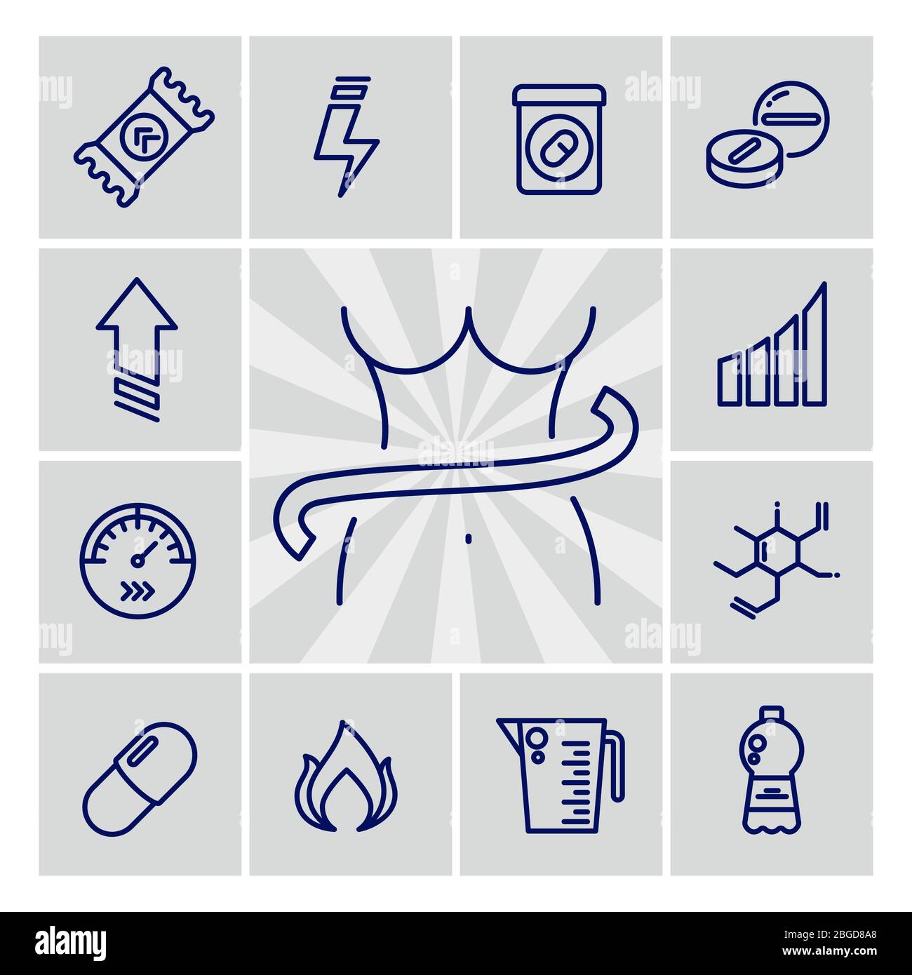 Healthy lifestyle line icons - diet project icons set. Diet healthy for ...