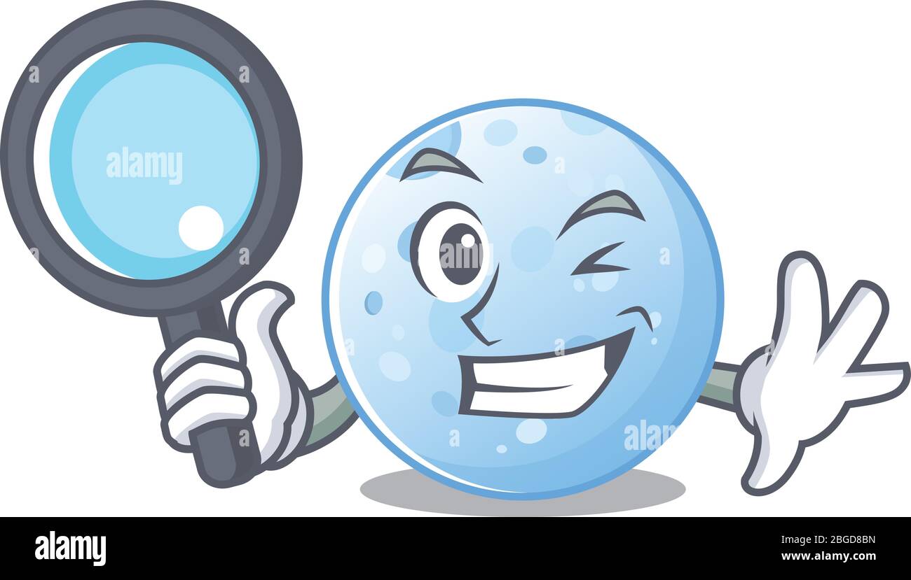 Smart Detective of blue moon mascot design style with tools Stock ...