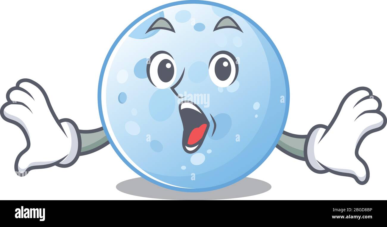 Cartoon design style of blue moon has a surprised gesture Stock Vector ...