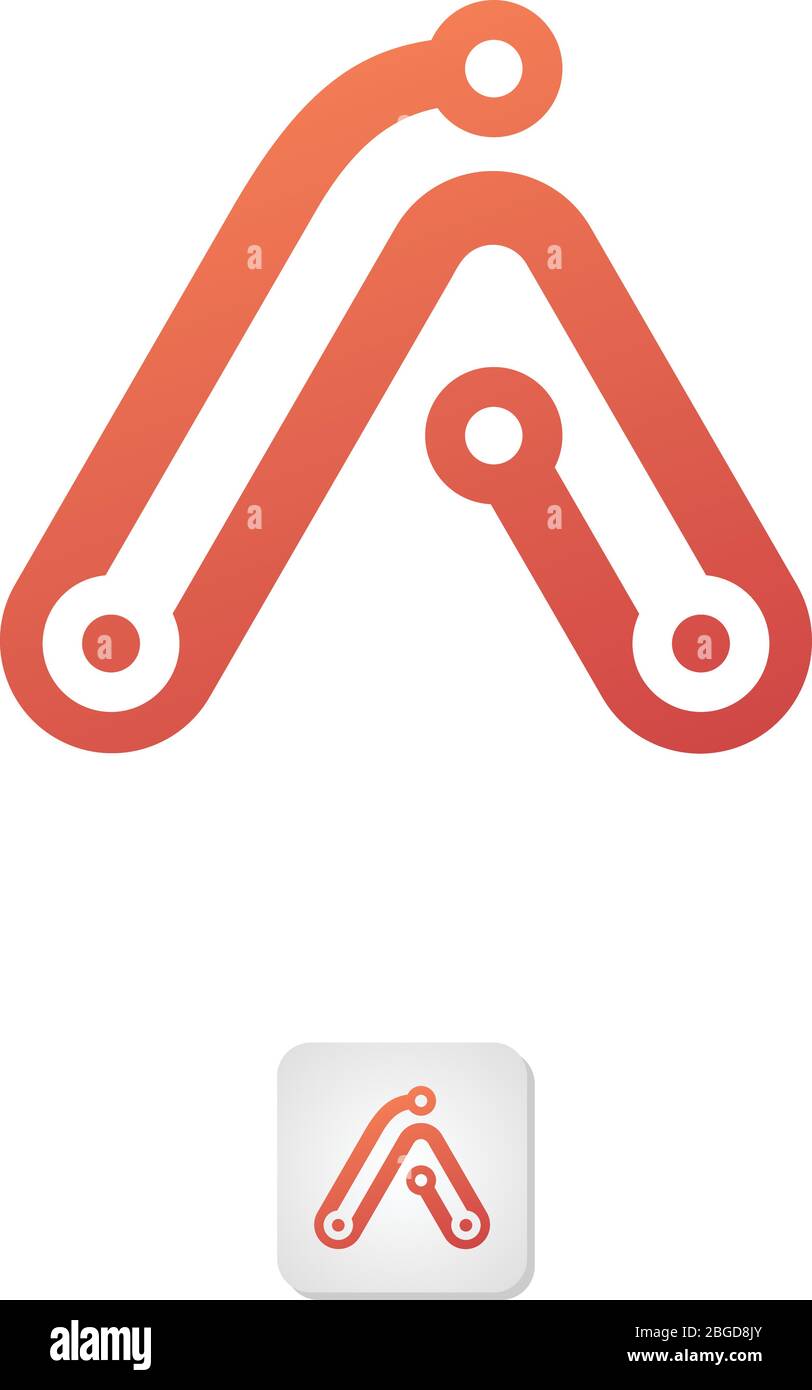 Abstract letter A for technology design vector. Creative letter A for ...