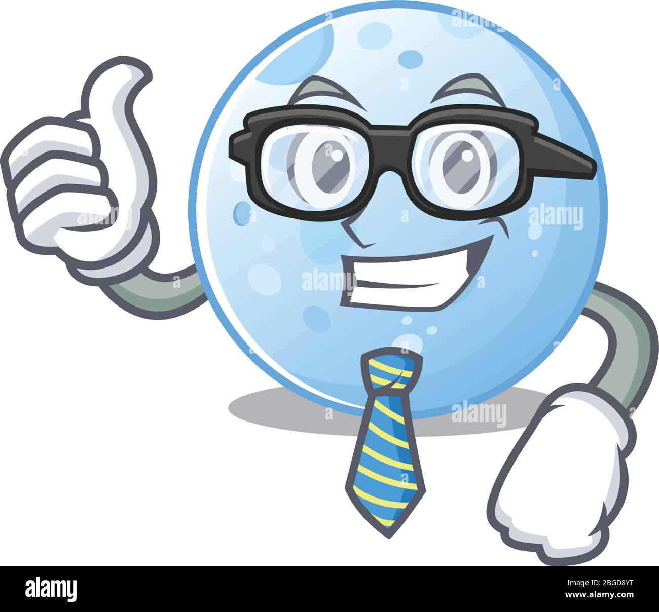 An elegant blue moon Businessman mascot design wearing glasses and tie ...