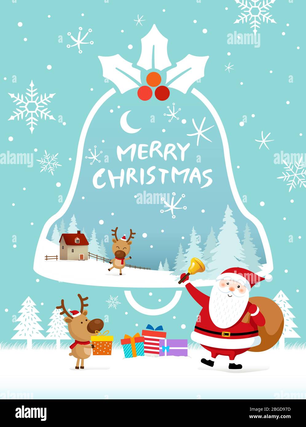 Winter gift illustration vector Stock Vector Images - Alamy