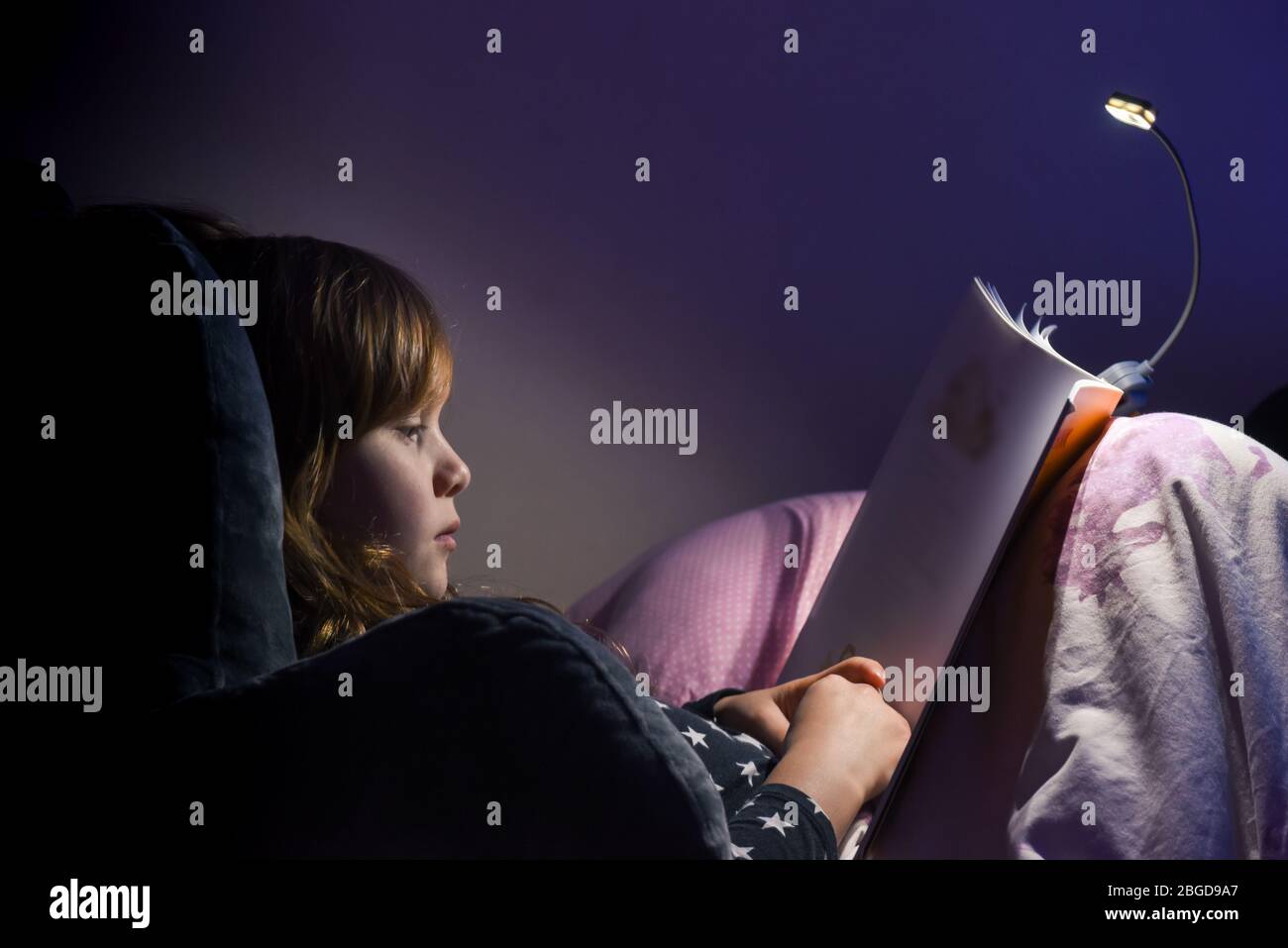 Reading book at night with a torch hi-res stock photography and images ...