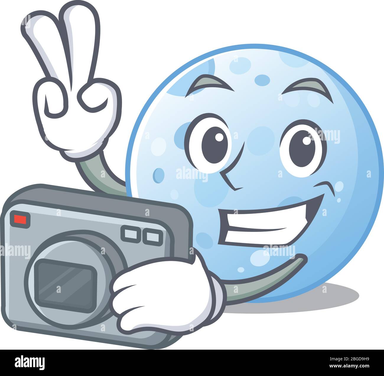 Blue moon mascot design as a professional photographer working with ...