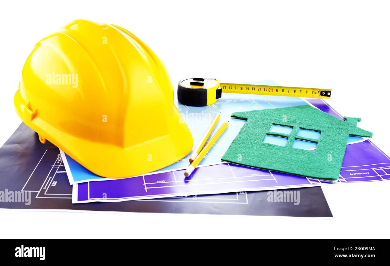 House of felt and drawings isolated on white Stock Photo - Alamy