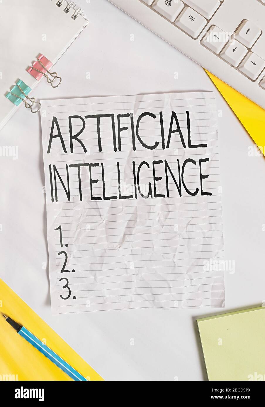 Writing note showing Artificial Intelligence. Business concept for ...