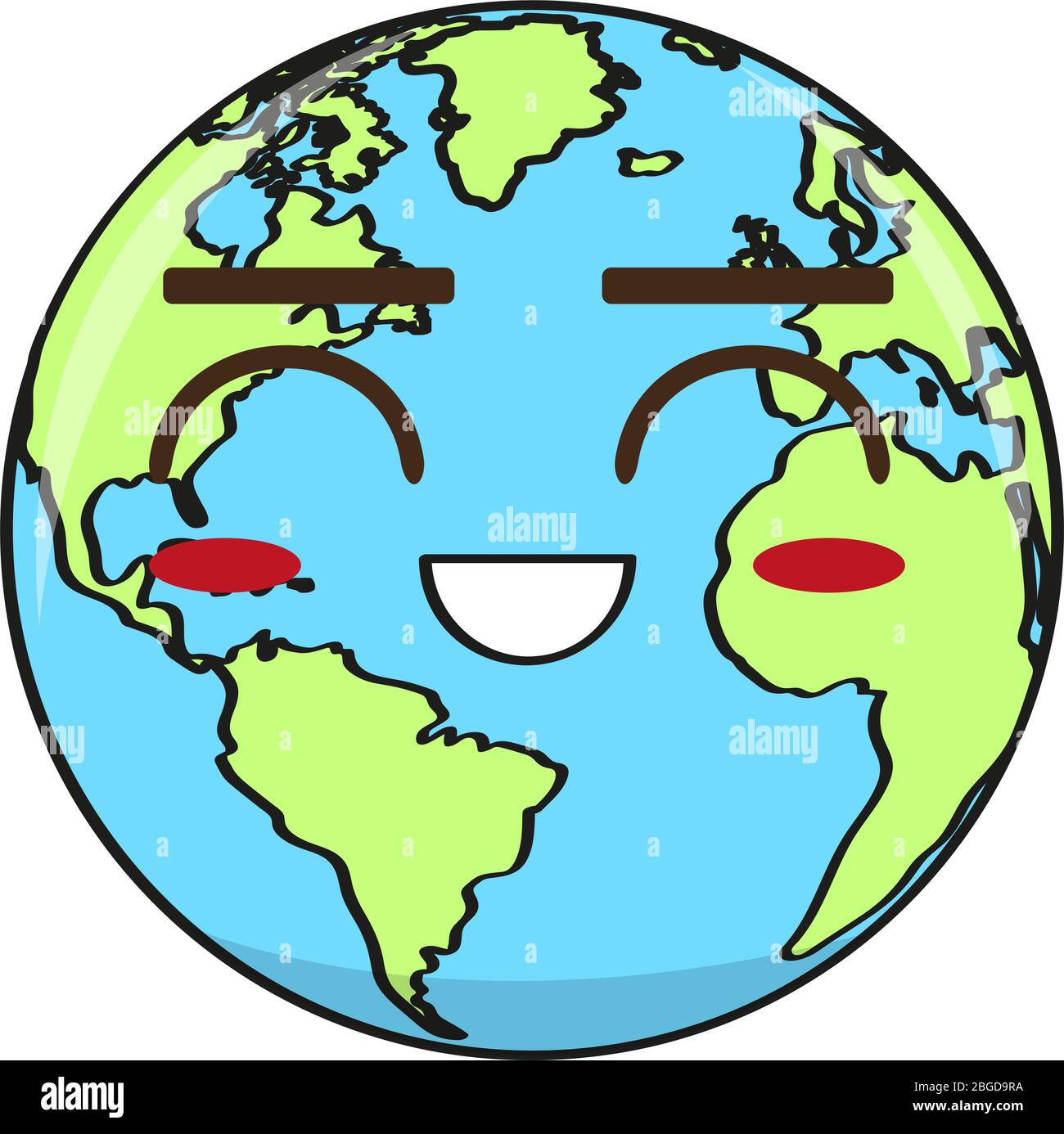 Cartoon earth illustration planet smile Stock Vector Images - Alamy