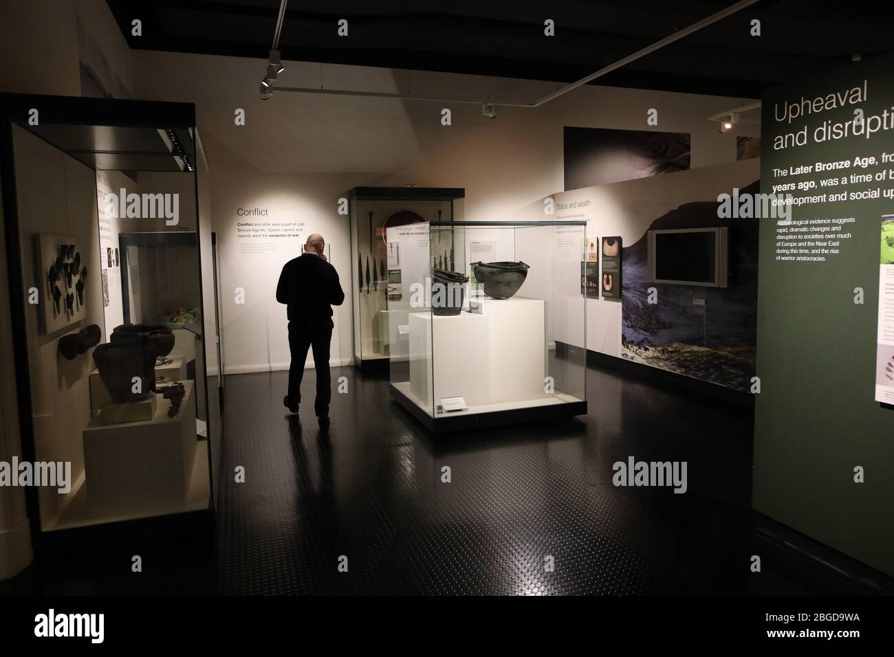 Security officer jim mcmanus patrols the ulster museum in belfast hi ...