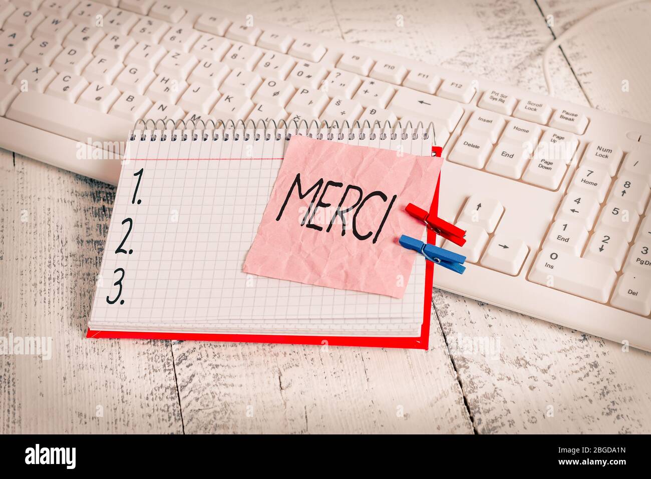 Handwriting text writing Merci. Conceptual photo what is said or ...