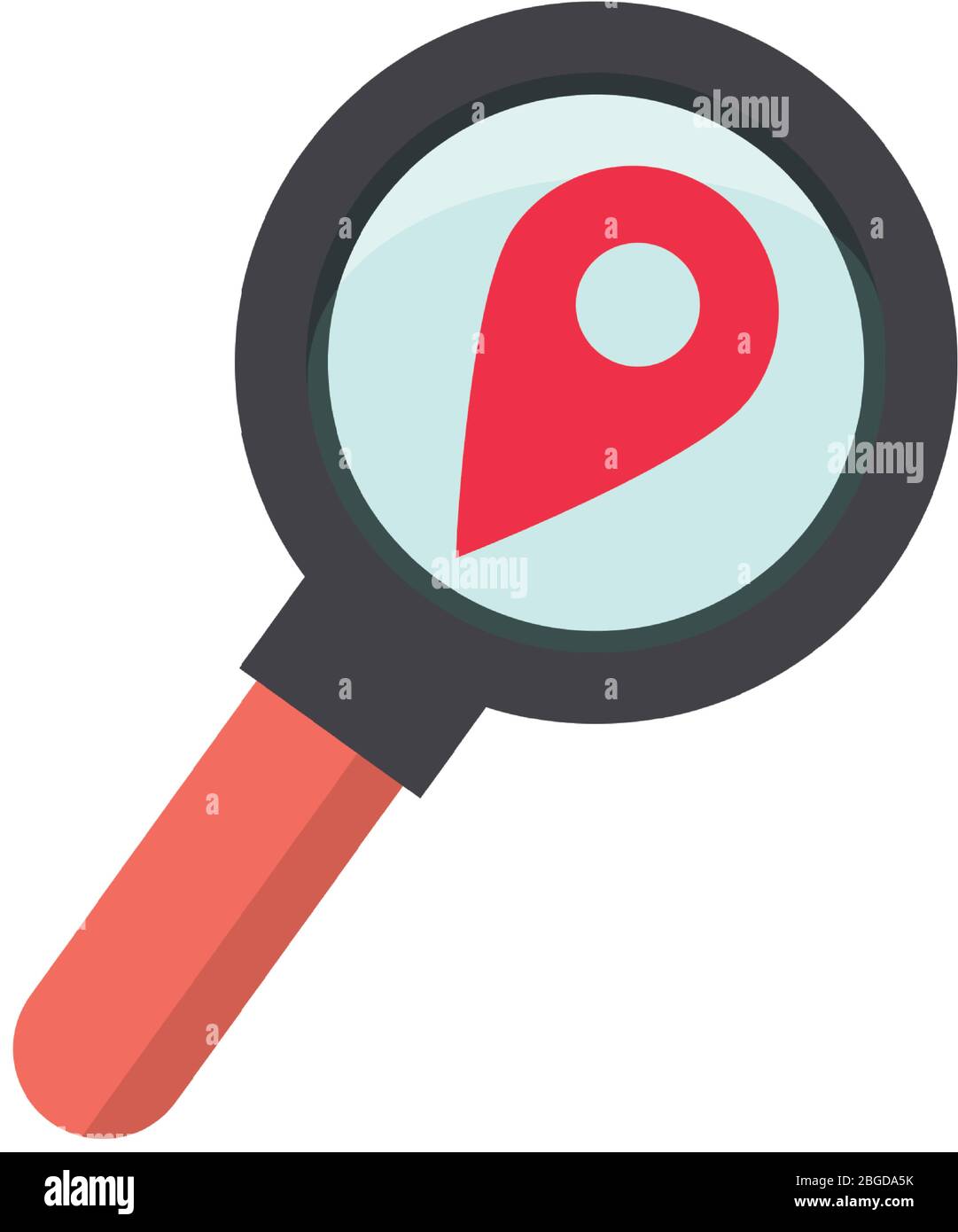 magnifying glass search with pin location Stock Vector Image & Art - Alamy
