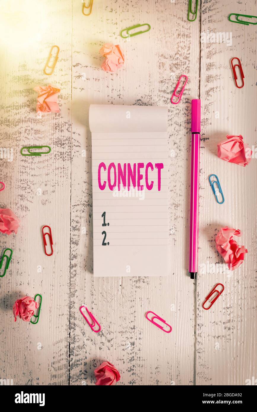 Word writing text Connect. Business photo showcasing Being together ...