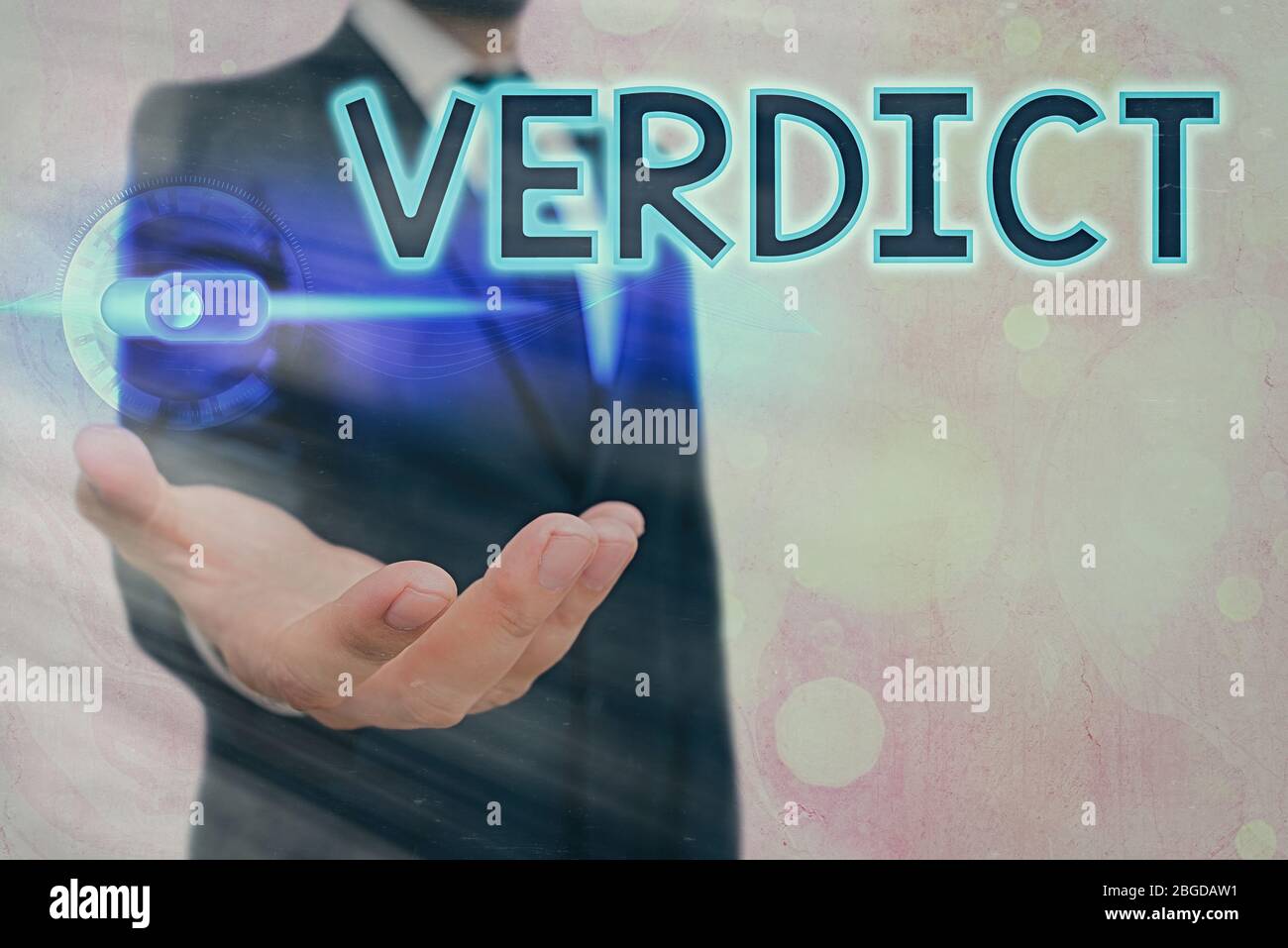 Text sign showing Verdict. Business photo text a decision on an issue ...