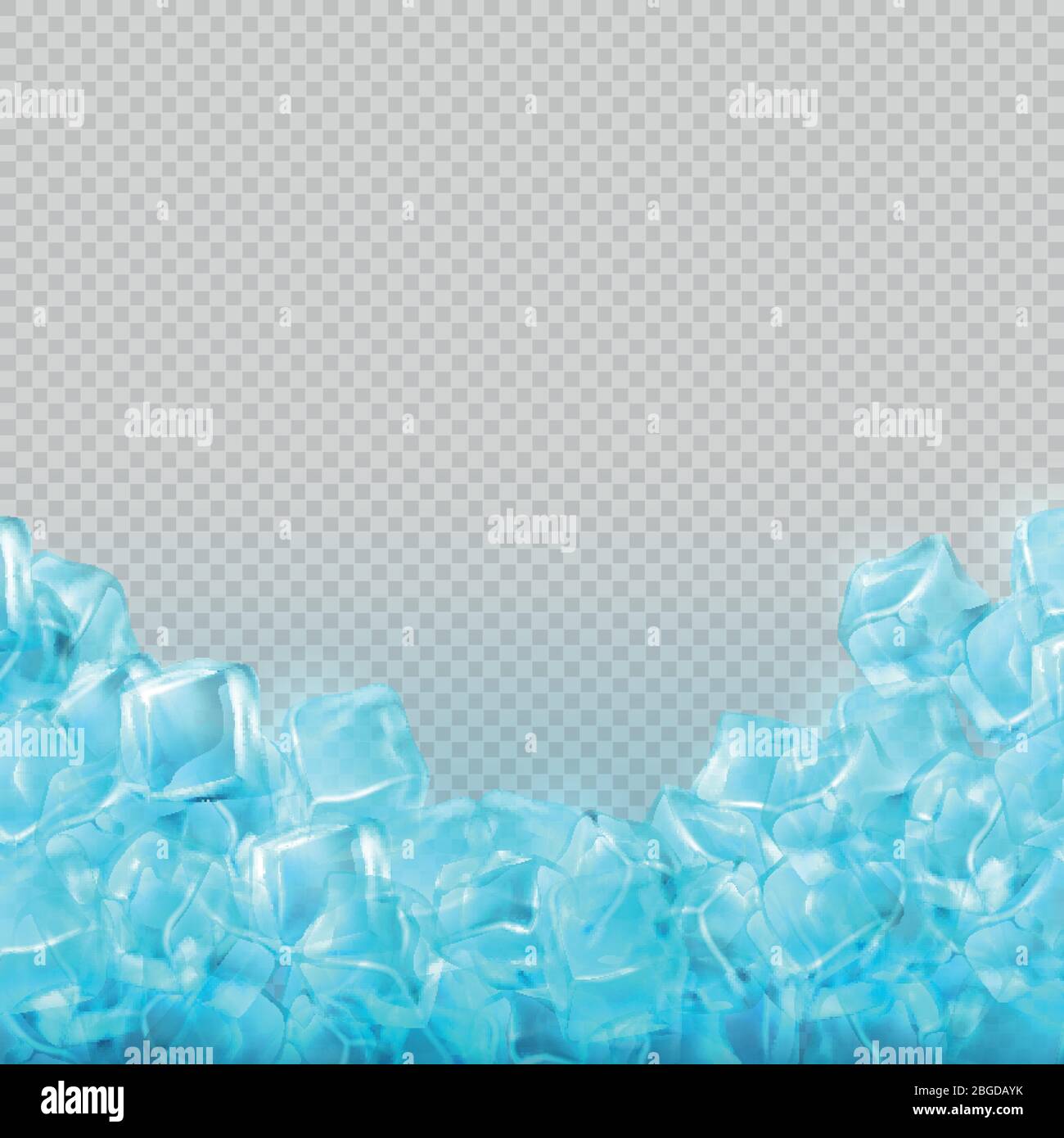 Realistic ice cubes isolated on transparent background. Vector food and ...