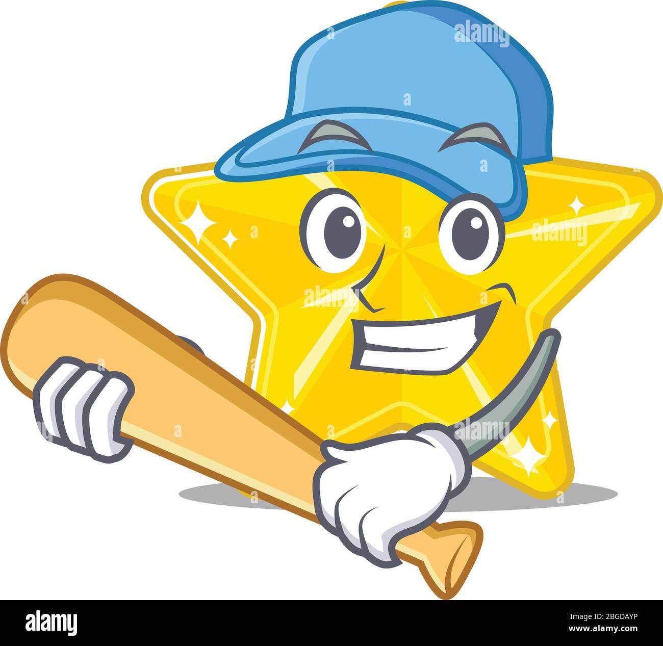 Picture of shiny star cartoon character playing baseball Stock Vector ...