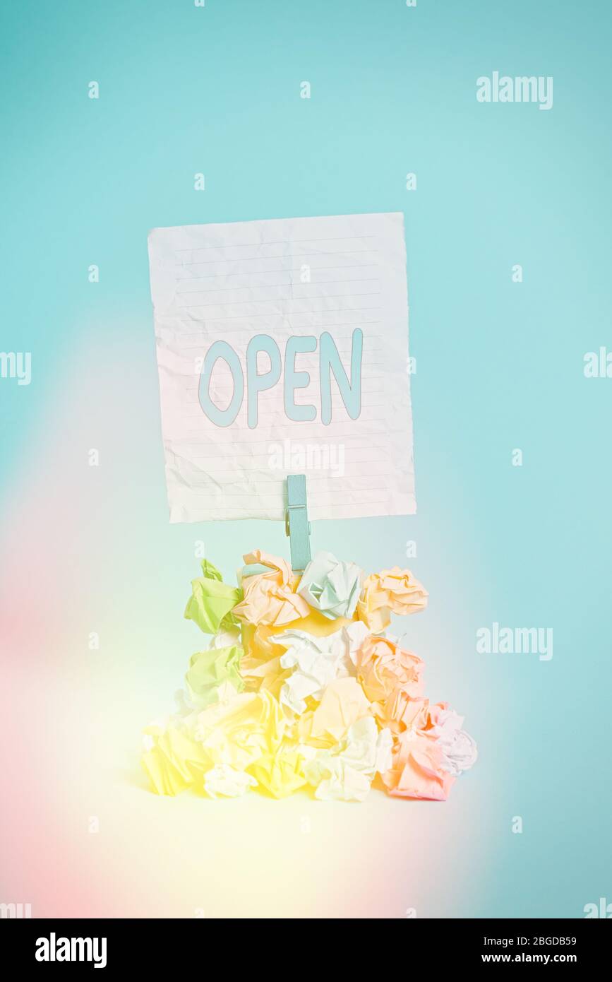 Writing note showing Open. Business concept for New Beginning Business ...