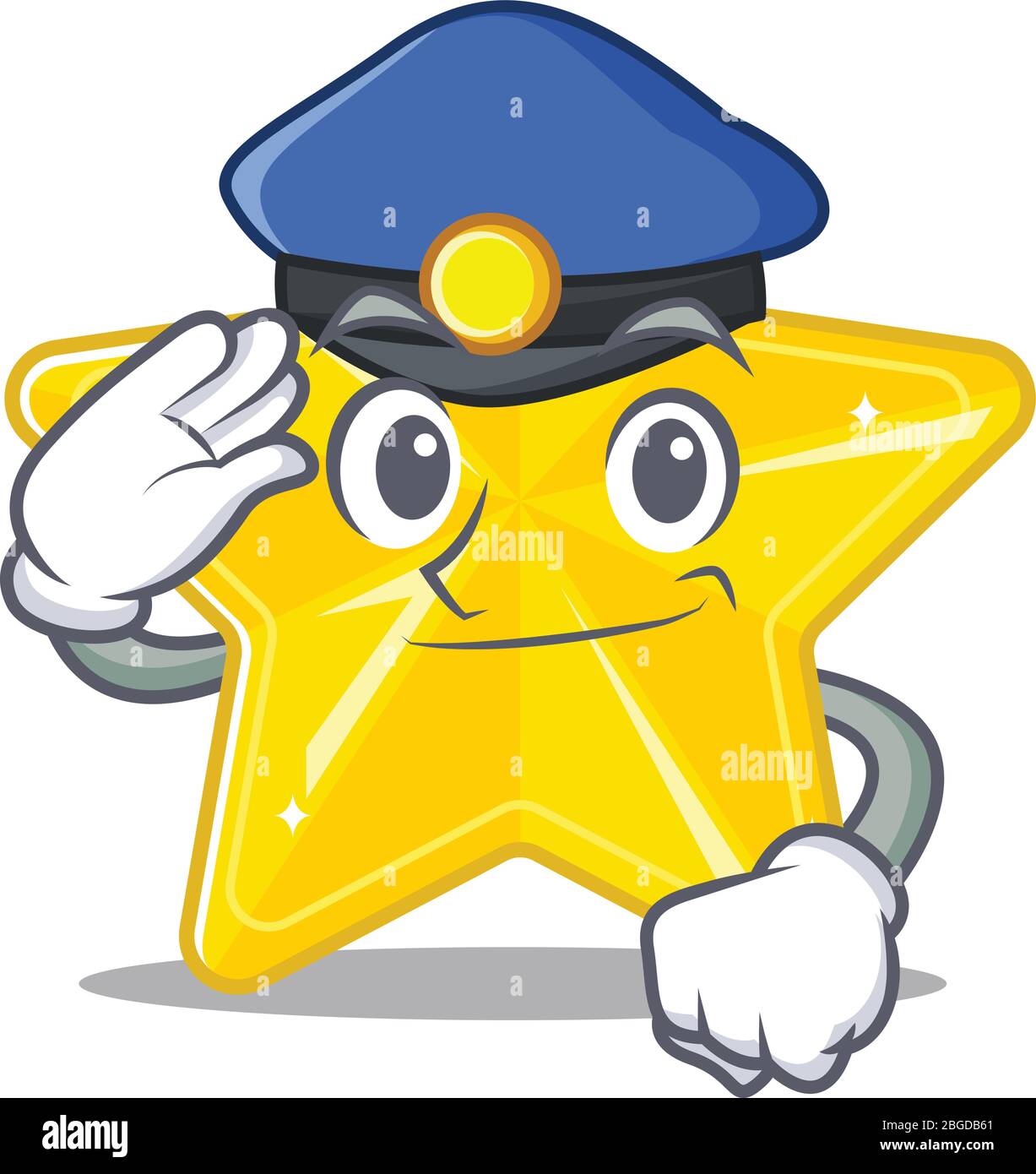 Police officer mascot design of shiny star wearing a hat Stock Vector ...