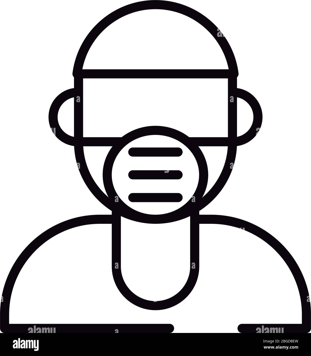 man using face mask line style icon Stock Vector Image & Art - Alamy