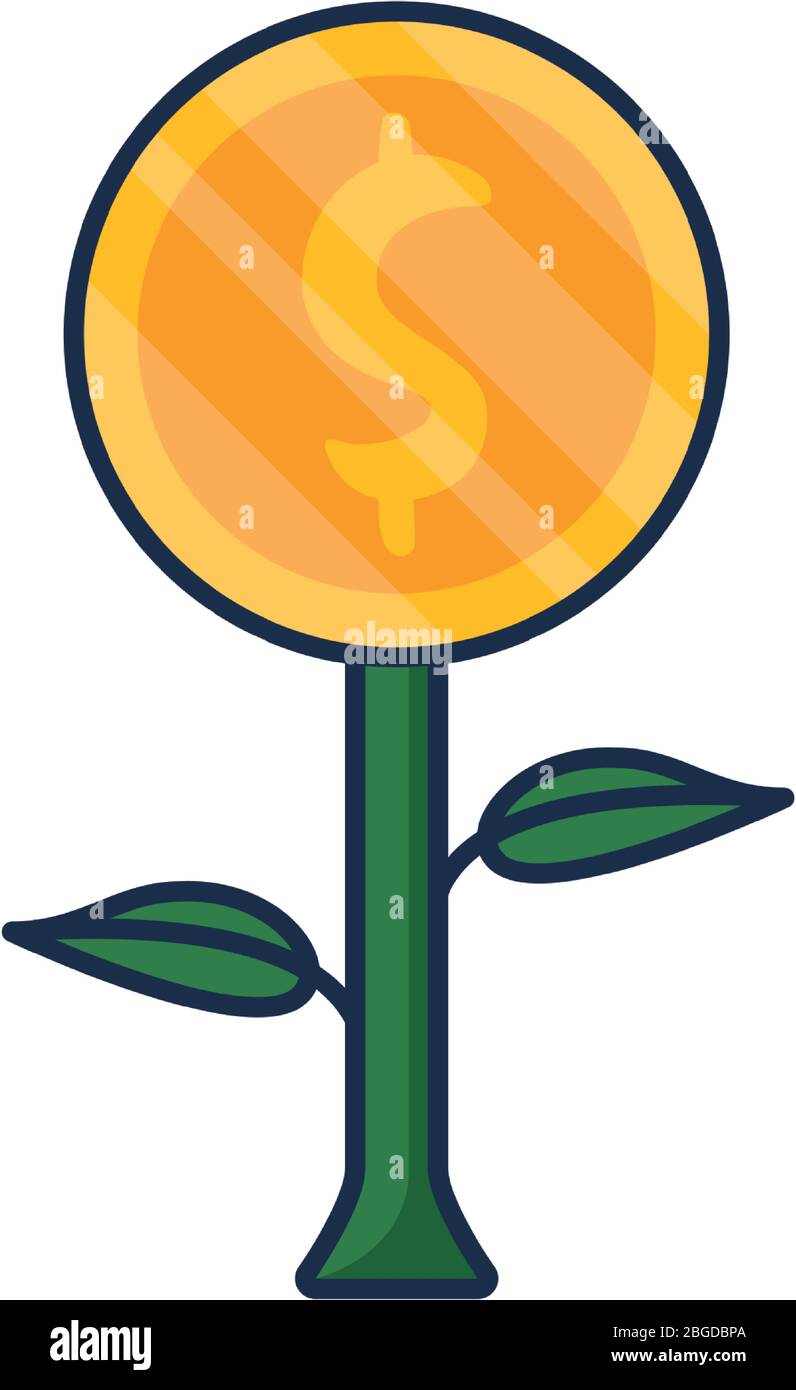 plant coin dollar isolated icon Stock Vector Image & Art - Alamy