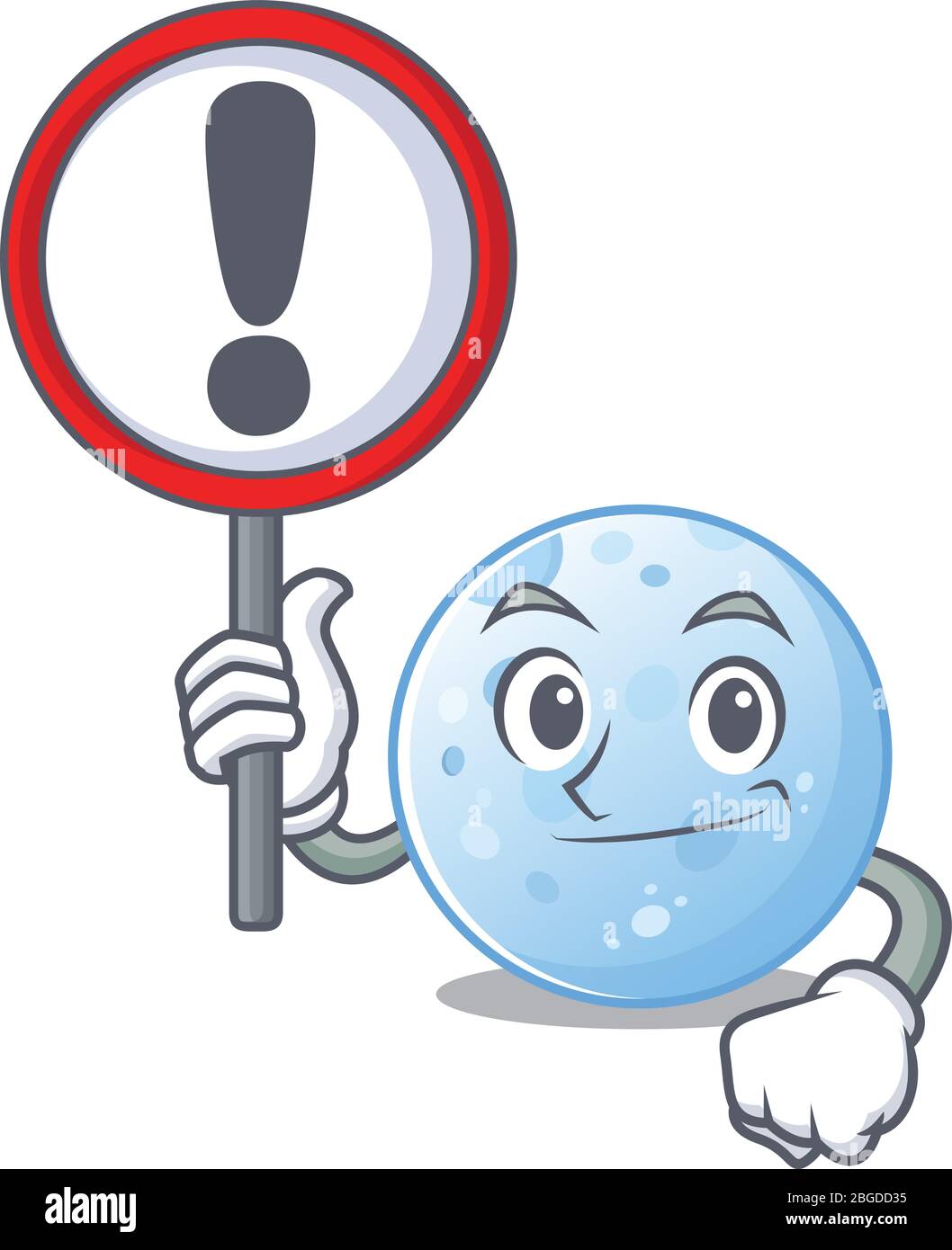 An icon of blue moon cartoon design style with a sign board Stock ...