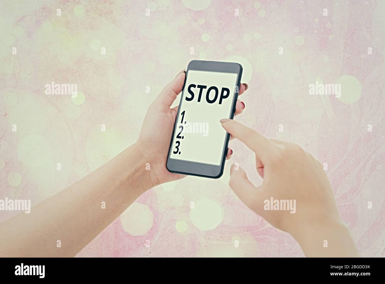 Writing note showing Stop. Business concept for Come to an end Prevent ...