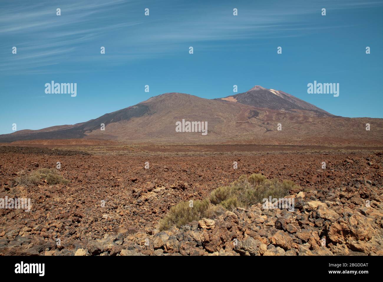 Pico del Teide and Pico Viejo in Teide National Park surrounded by the ...
