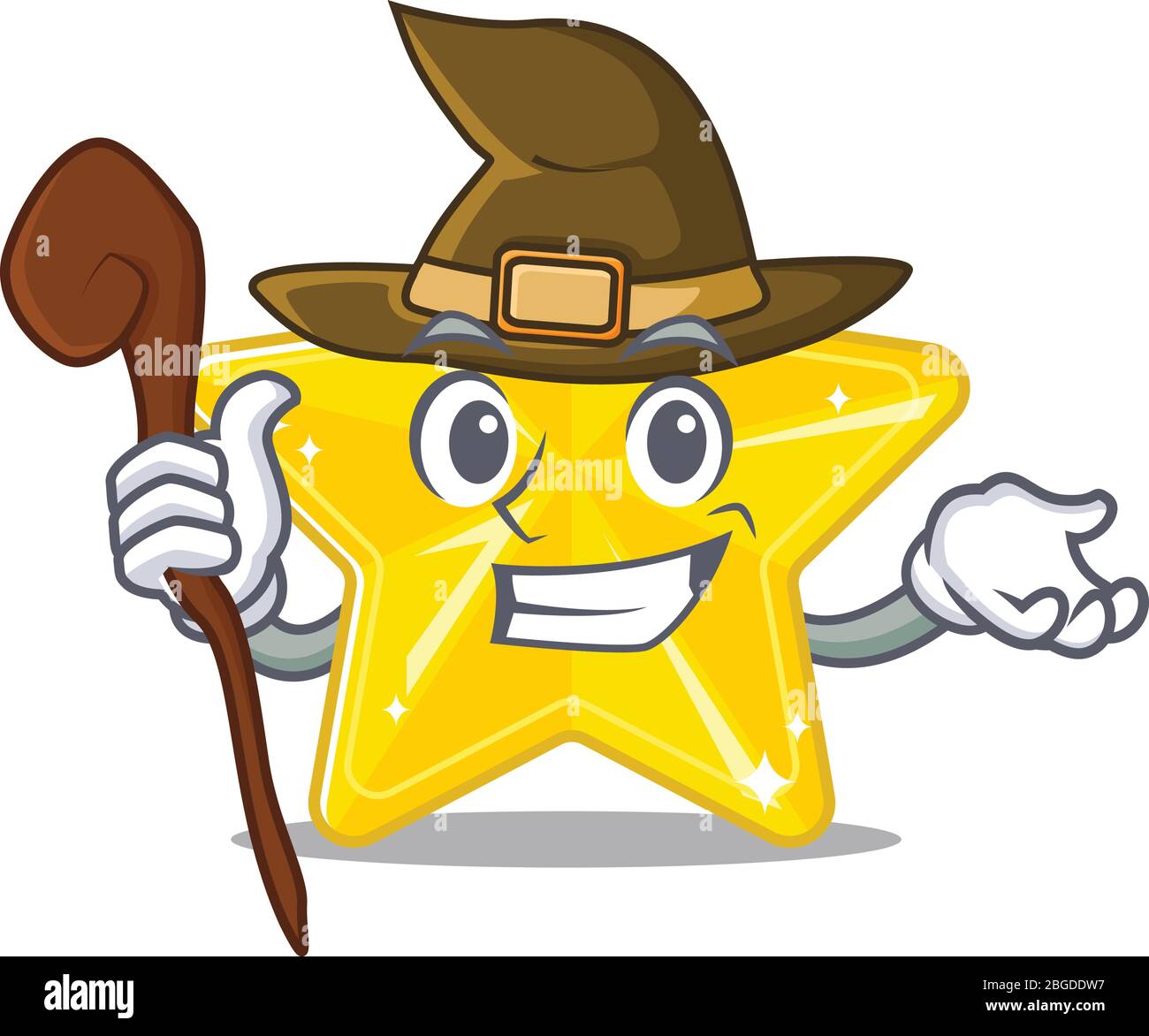Shiny star sneaky and tricky witch cartoon character Stock Vector Image ...