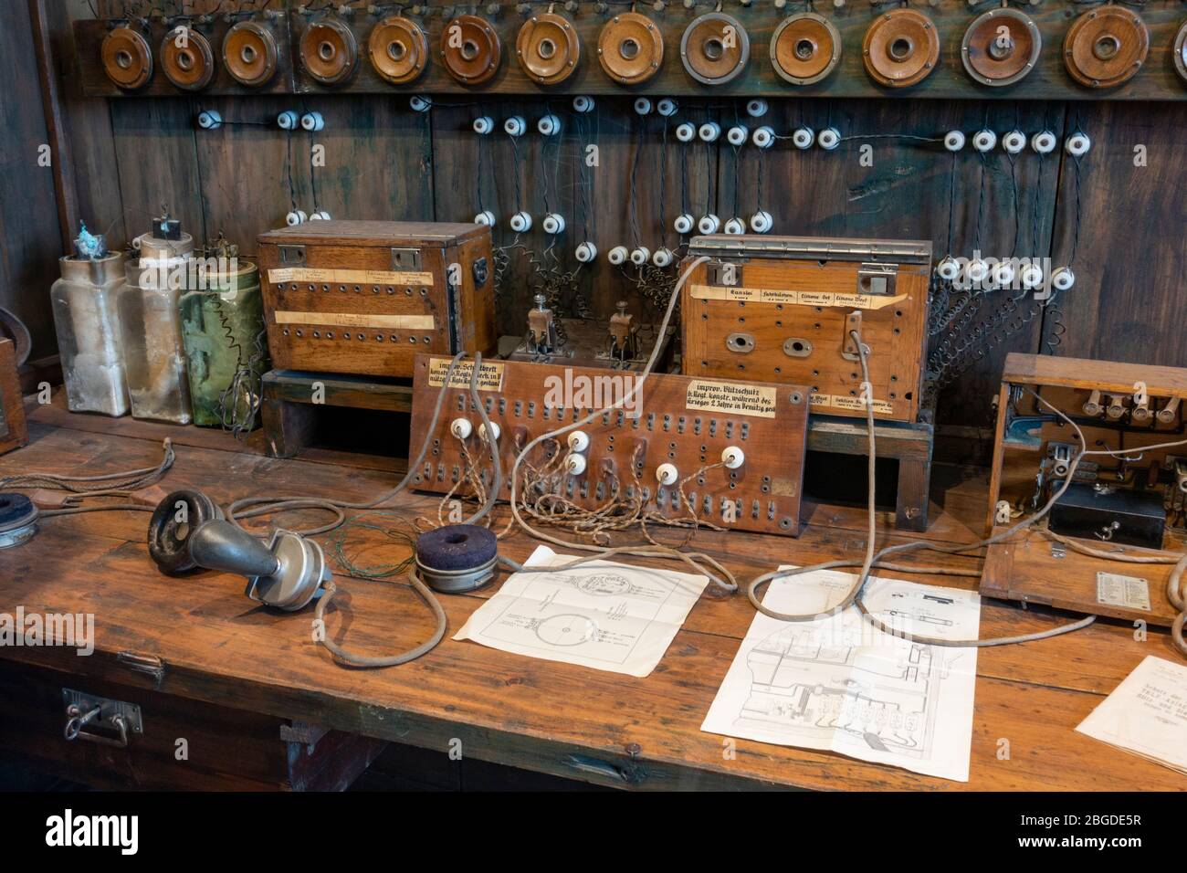 A reconstructed WWI Austrian telephone exchange, Rainer Regimental ...