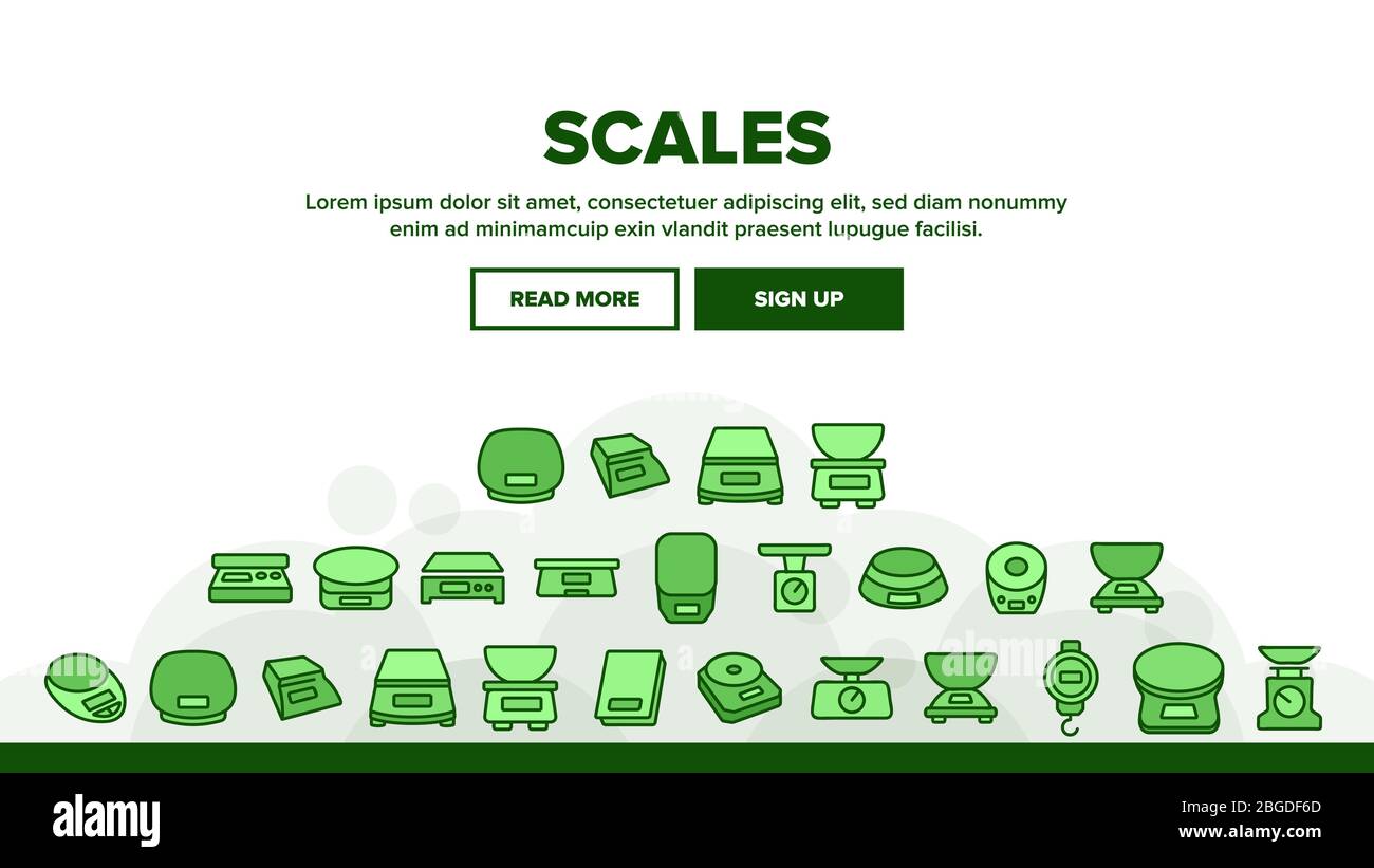 Scales Measuring Tool Landing Header Vector Stock Vector Image & Art ...