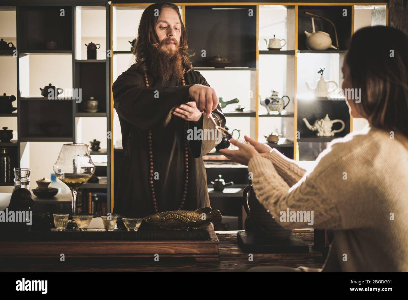 Tea ceremony is performed by tea master Stock Photo - Alamy