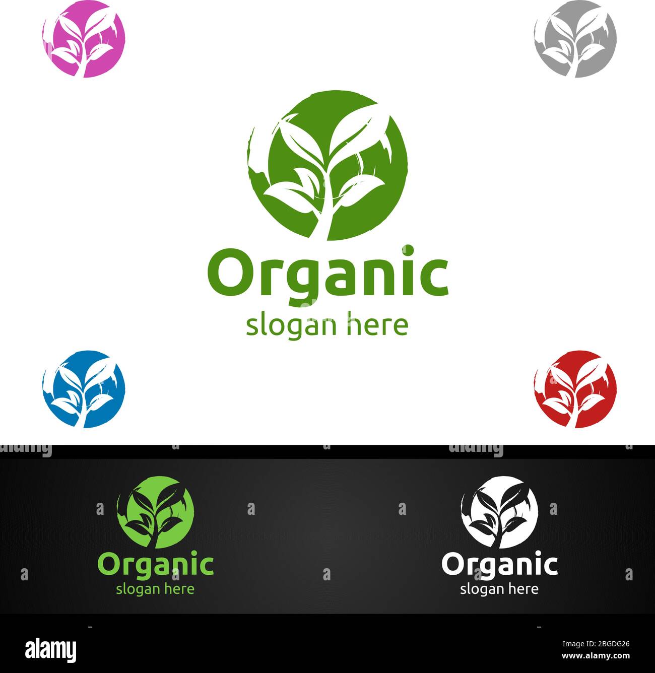 Natural and Organic Logo design template for Herbal, Ecology, Health ...